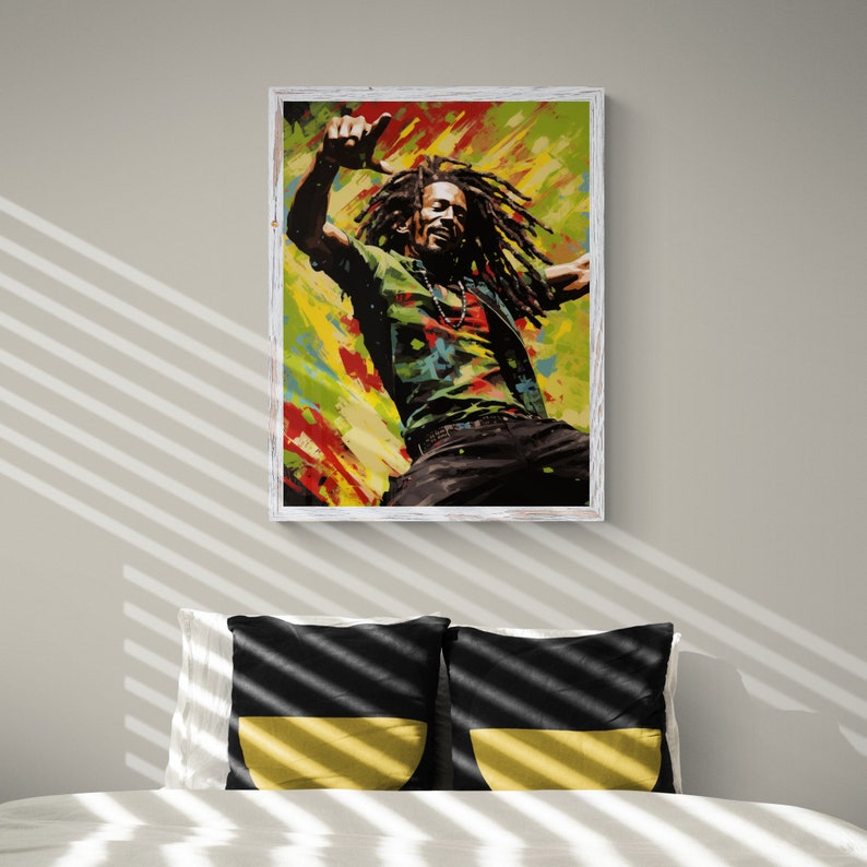 Vibrant Rastafari Pop Art Portrait Printable Wall Art, Colorful ...