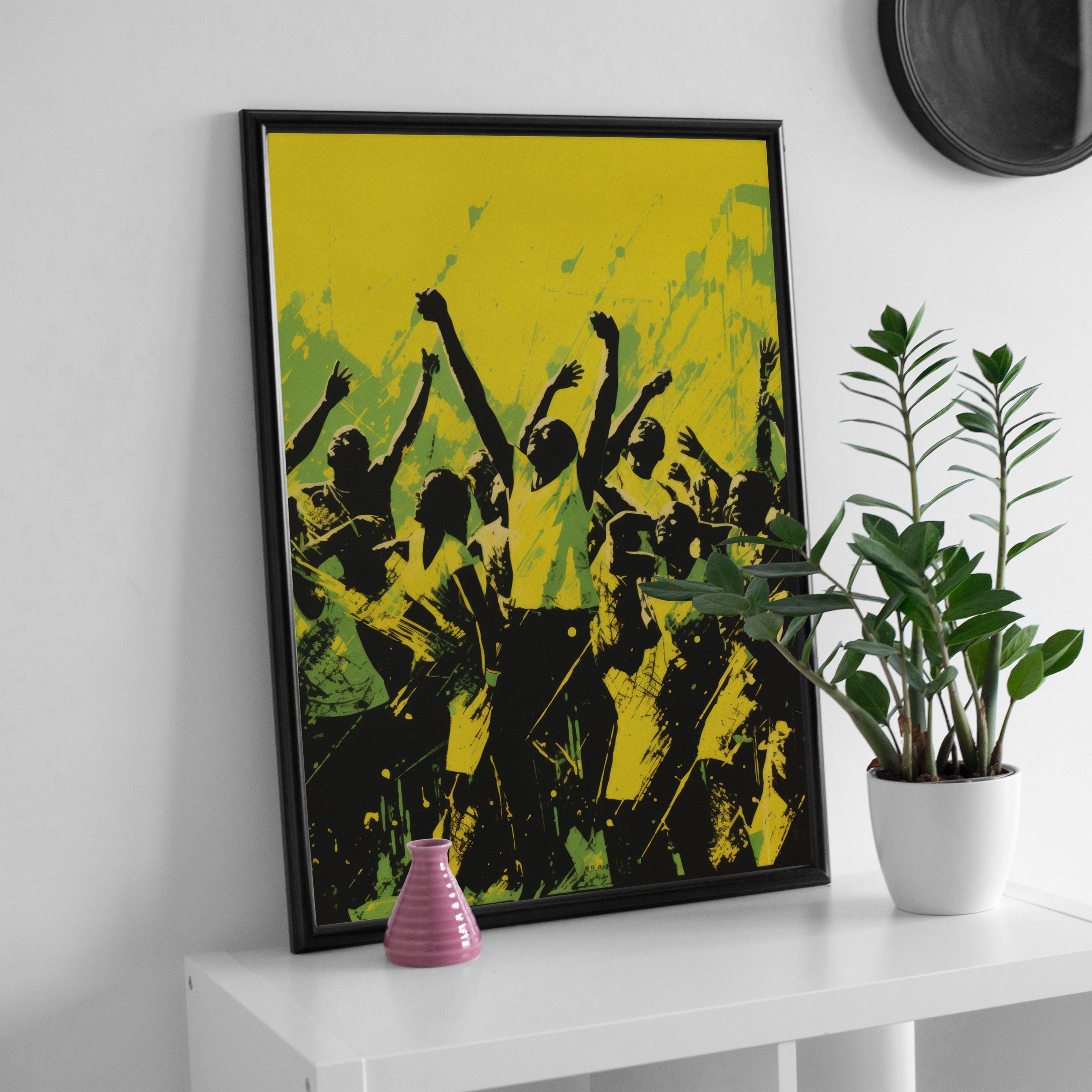 Brazilian Soccer Fan Painting Printable Wall Art Yellow & - Etsy