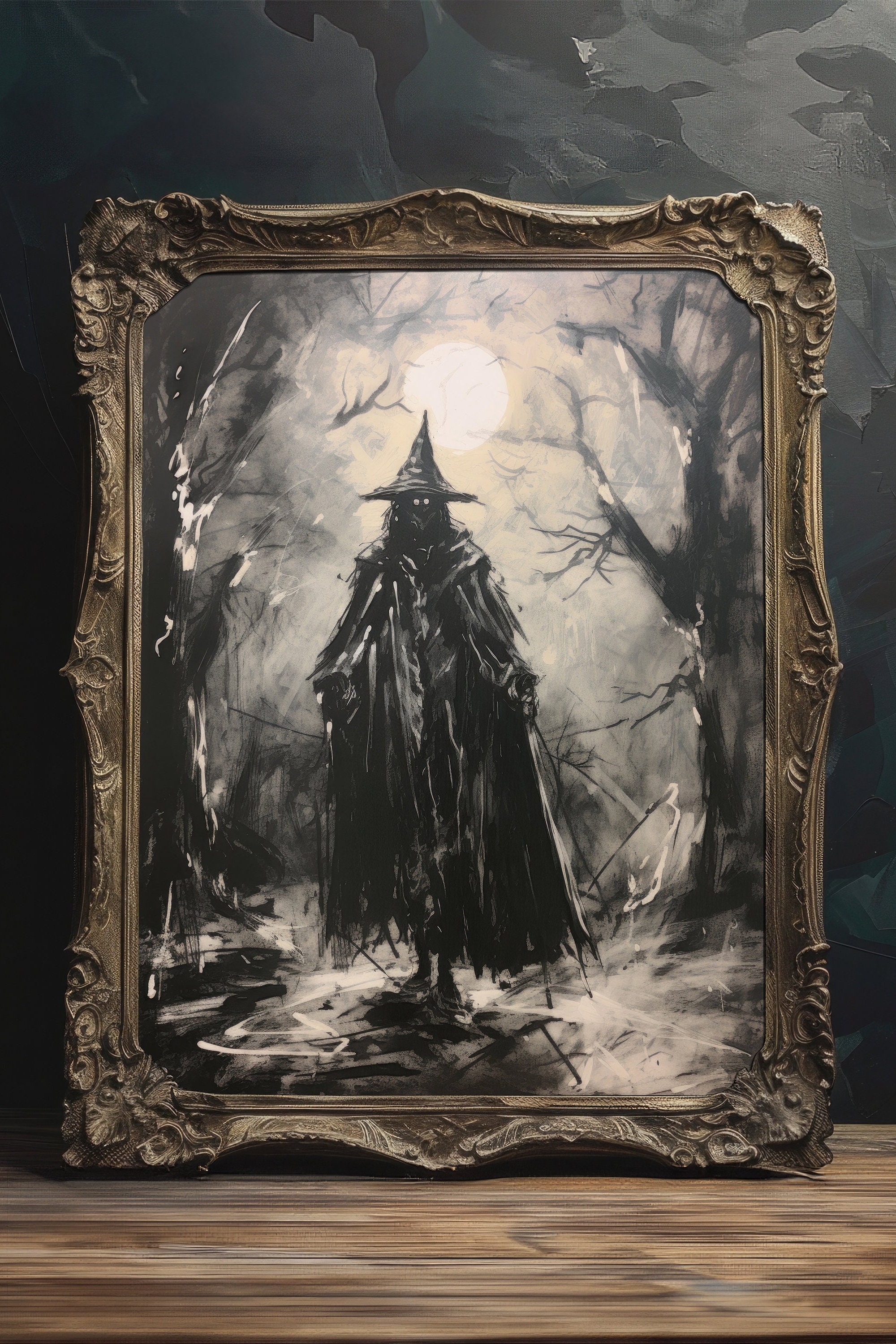 Midnight Shadow Wraith, Printable Wall Art, Digital Download, Fantasy ...