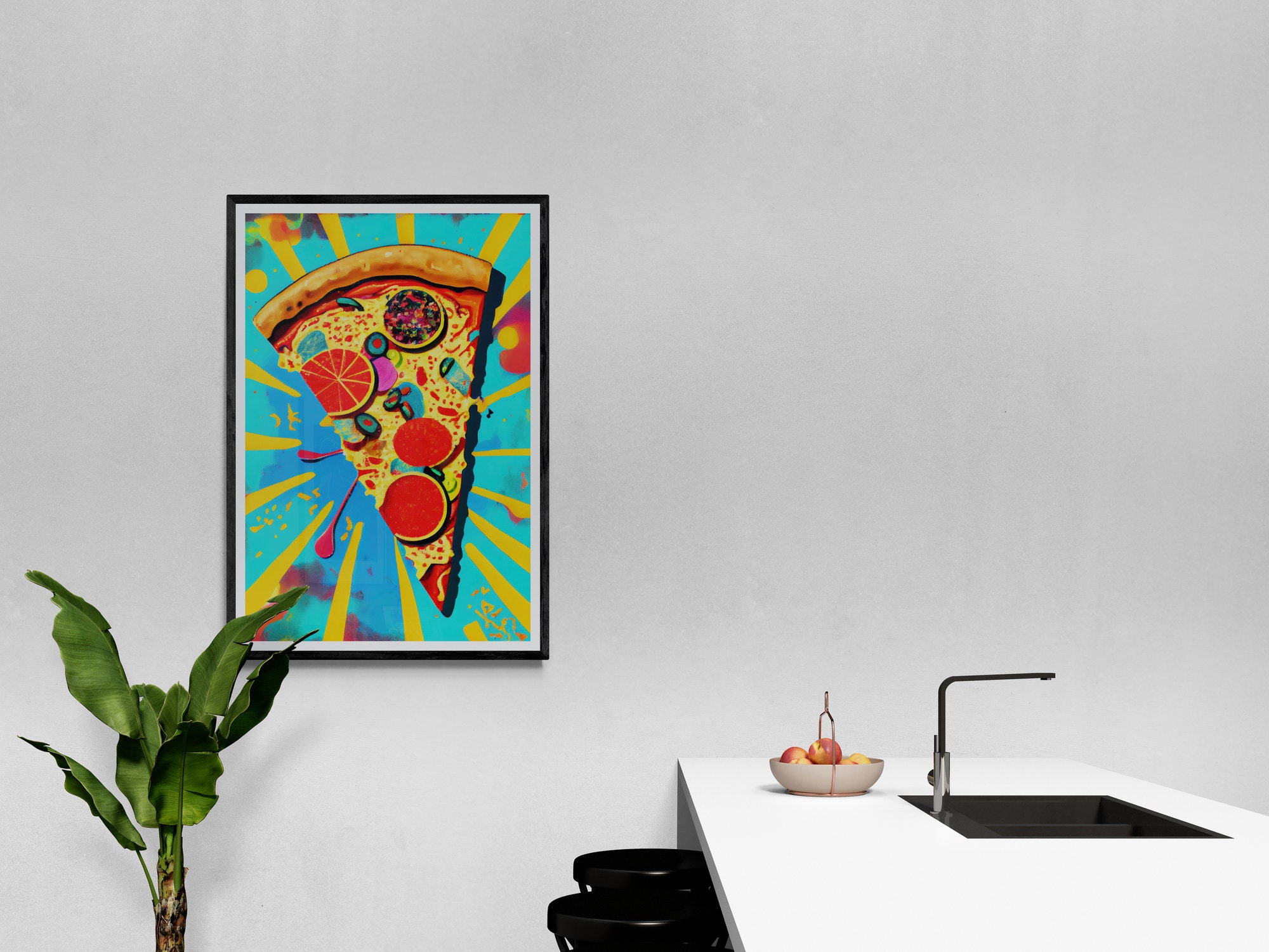Pizza Print Digital Instant Download Printable Wall Art Abstract Pop ...