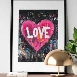 Moody Love Pop Art Poster, Printable Wall Art, Digital Download, Trendy ...