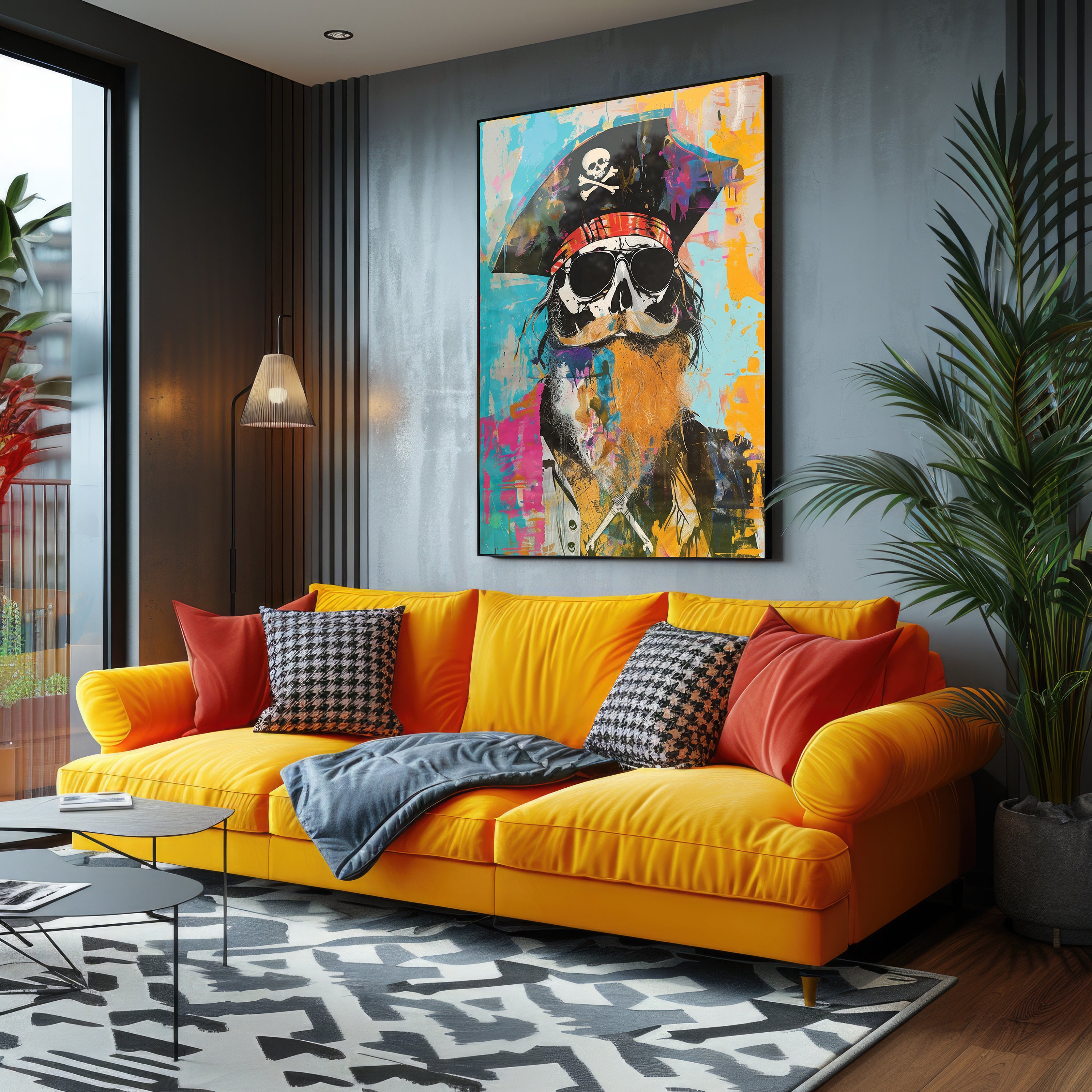 Preppy Pirate Pop Art Poster, Printable Wall Art, Instant Download ...