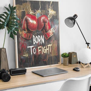 Born to Fight: Retro Boxing Poster, Digital Download, Printable Wall ...