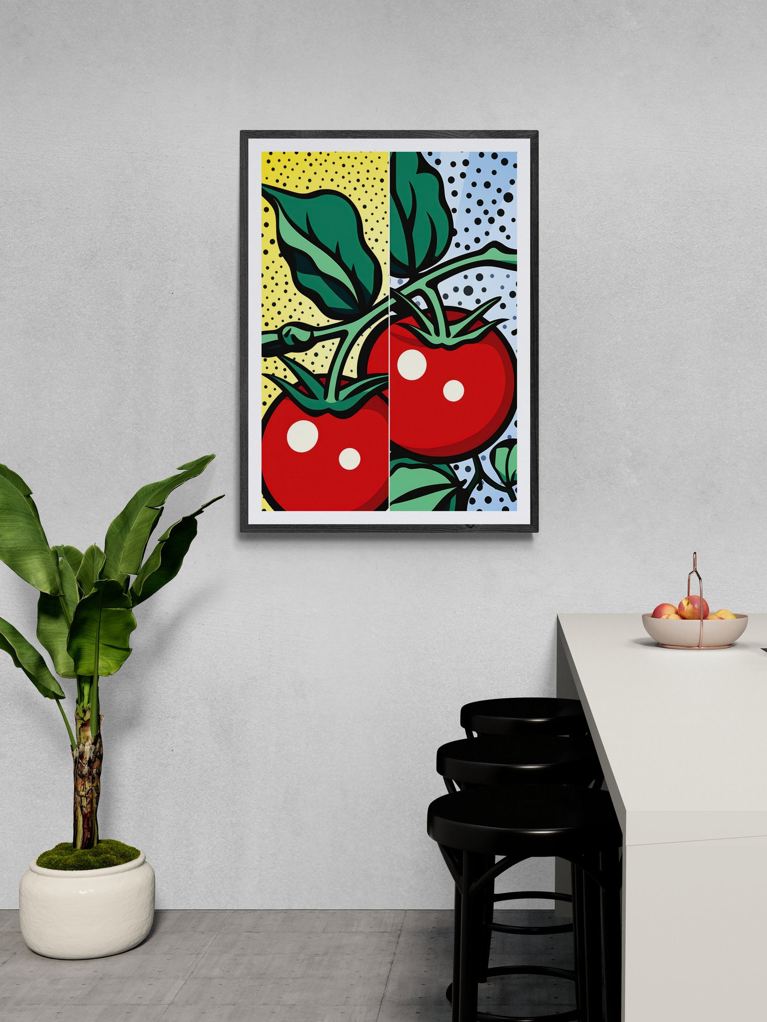Cherry Tomato Pop Art Poster, Printable Wall Art, Retro Pop Art Print ...