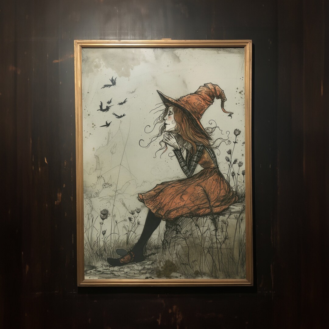 Ginger Witch Poster, Printable Wall Art, Instant Download, Moody ...