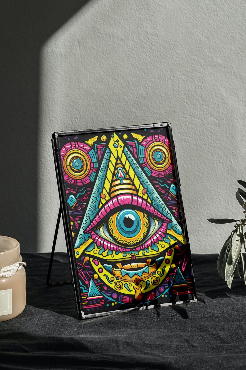 DMT Third Eye Illustration Printable Wall Art Instant Download, Vibrant ...