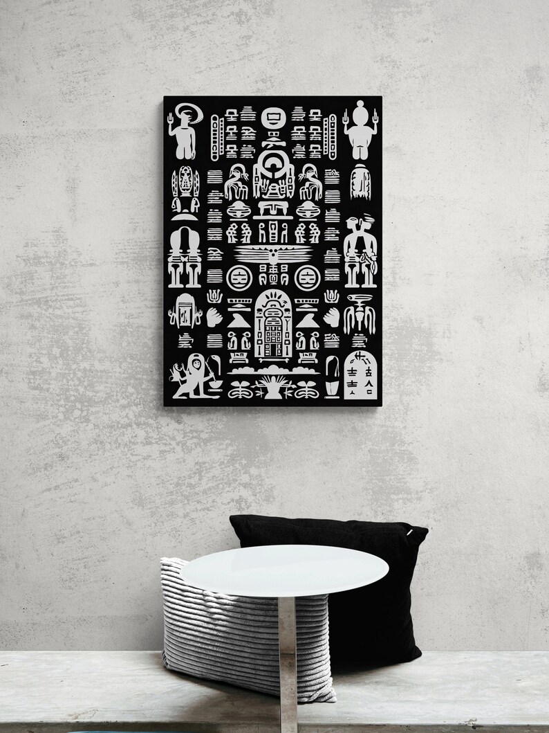 Enigmatic Hieroglyphs Poster Print Printable Wall Art Instant Download ...
