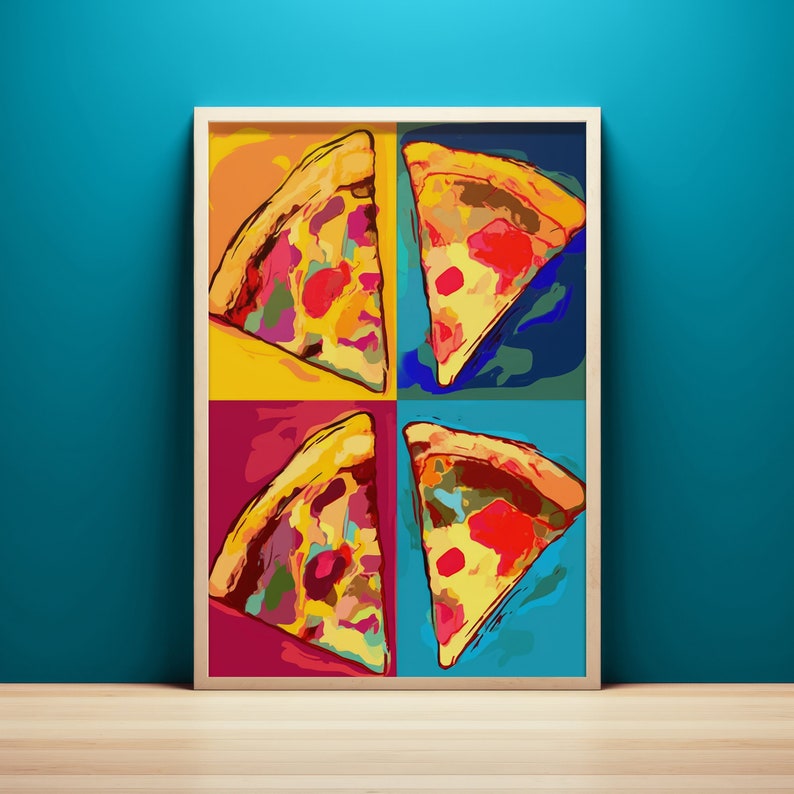 Retro Pop Art Pizza Print, Instant Download, Printable Wall Art ...