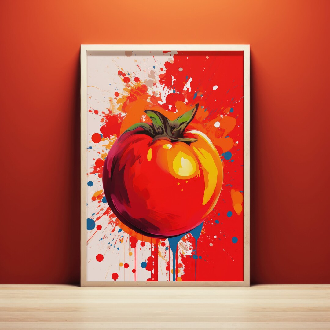 Modern Pop Art Tomato Poster, Printable Wall Art, Instant Download, Food Print, Bistro Wall Art ...