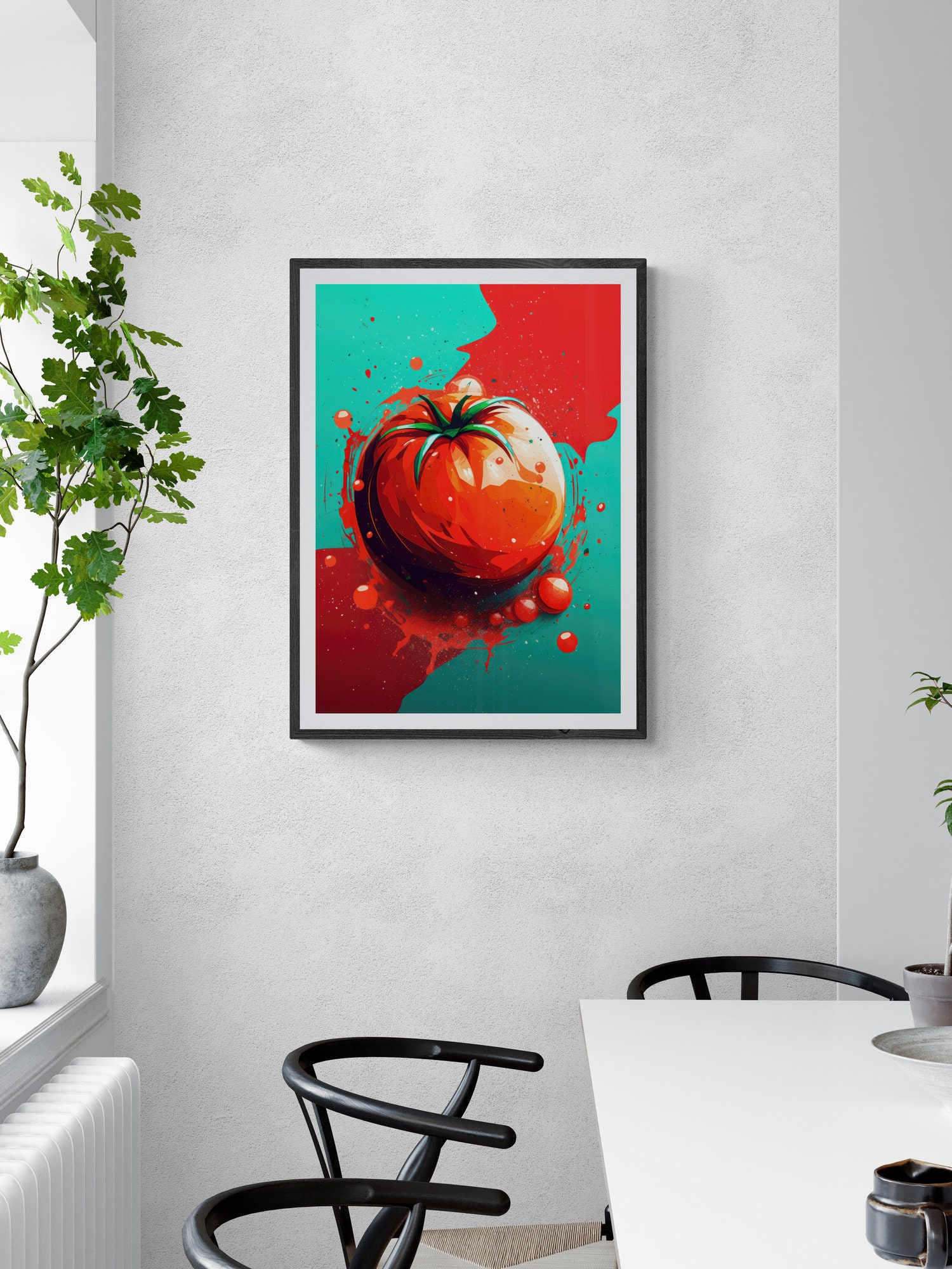 Tomato Pop Art Print, Printable Wall Art, Food Wall Art, Retro Pop Art ...