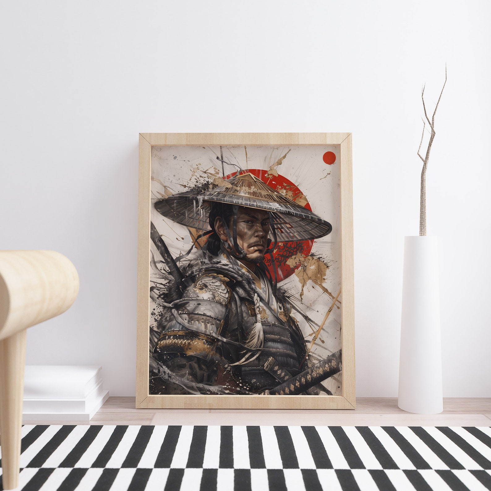 Modern Samurai Warrior Painting, Digital Download, Printable Wall Art ...