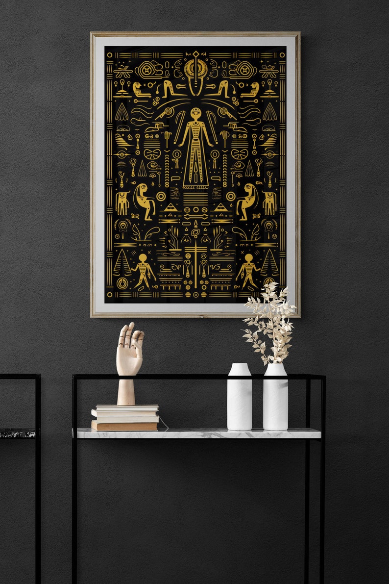 Enigmatic Hieroglyphs Print, Instant Download, Printable Wall Art ...