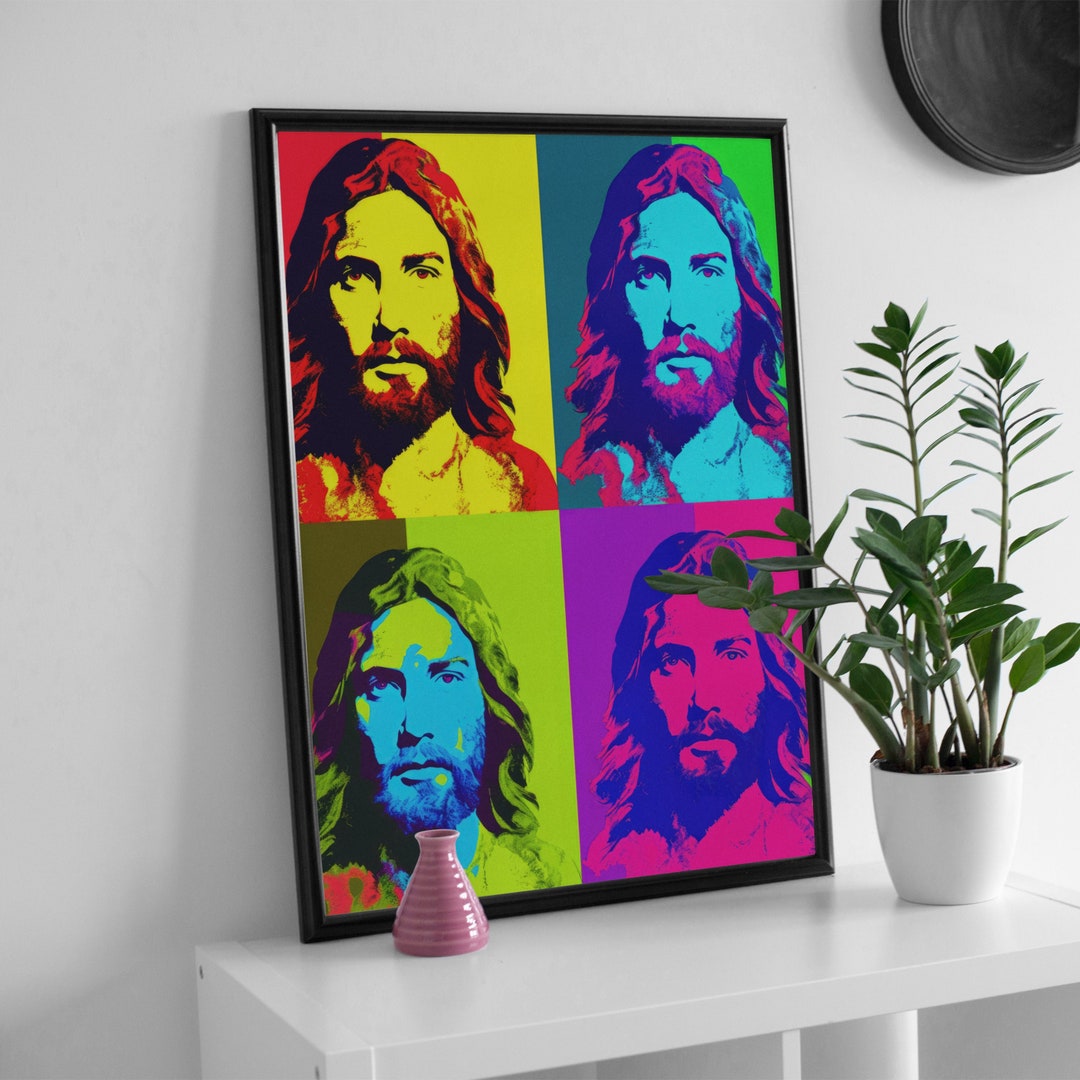 Jesus Litography Pop Art Portrait Printable Wall Art Instant Download ...
