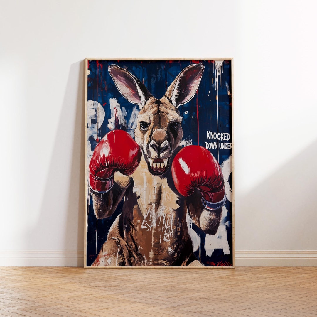 Funny Kangaroo Boxing Poster, Printable Wall Art, Digital Download ...