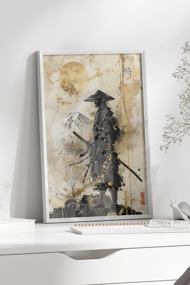 Unique Sumi-e Samurai Poster, Printable Wall Art, Digital Download ...