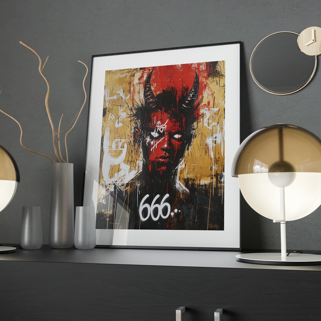 666 Satan Poster, Printable Download, Digital Wall Art, Satanic Wall ...