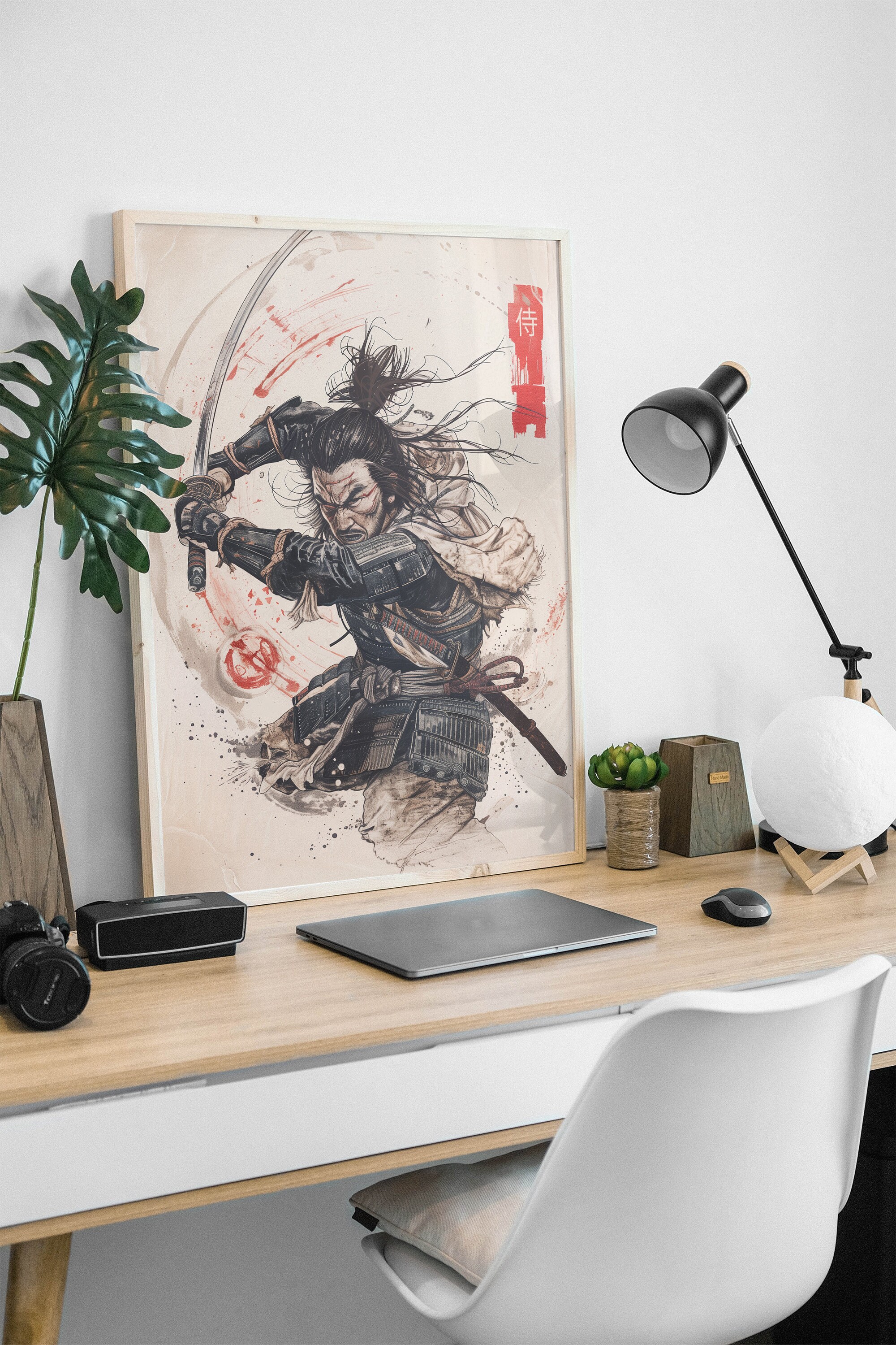 Moody Samurai Warrior Print, Digital Download, Printable Wall Art ...