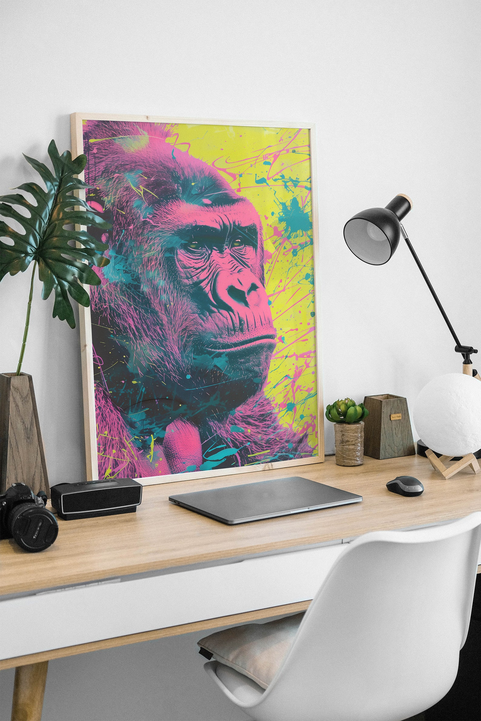 Vibrant Harambe Poster, Printable Wall Art, Instant Download, Neon ...