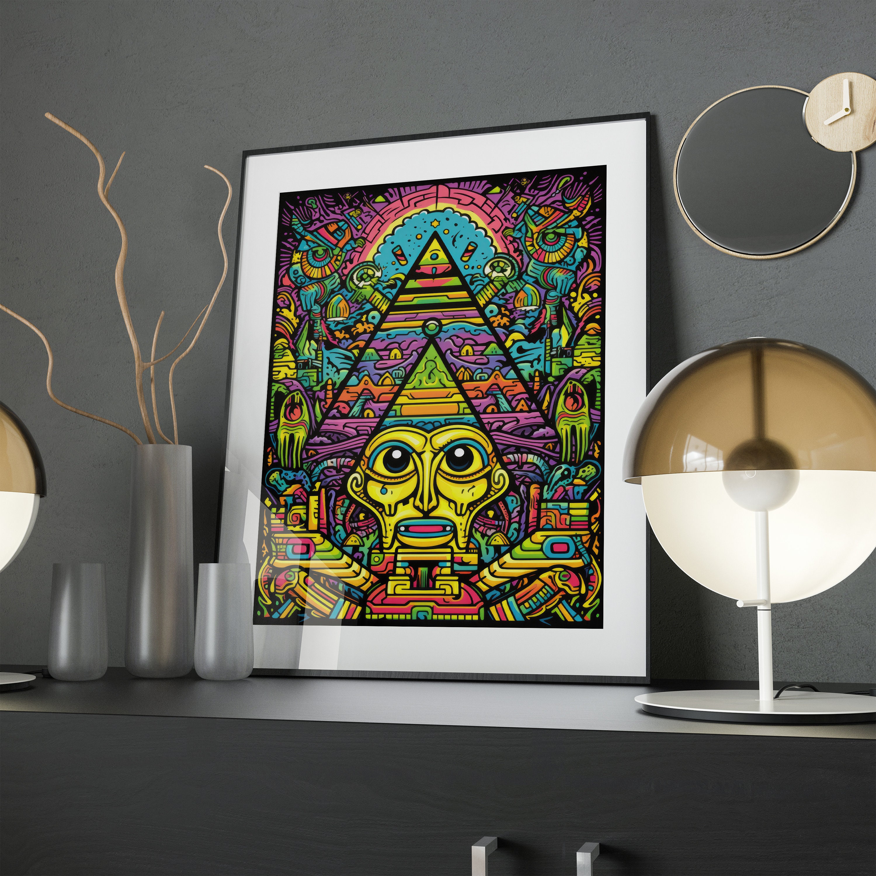 Trippy Ancient Alien Artwork Printable Wall Art Instant Download ...
