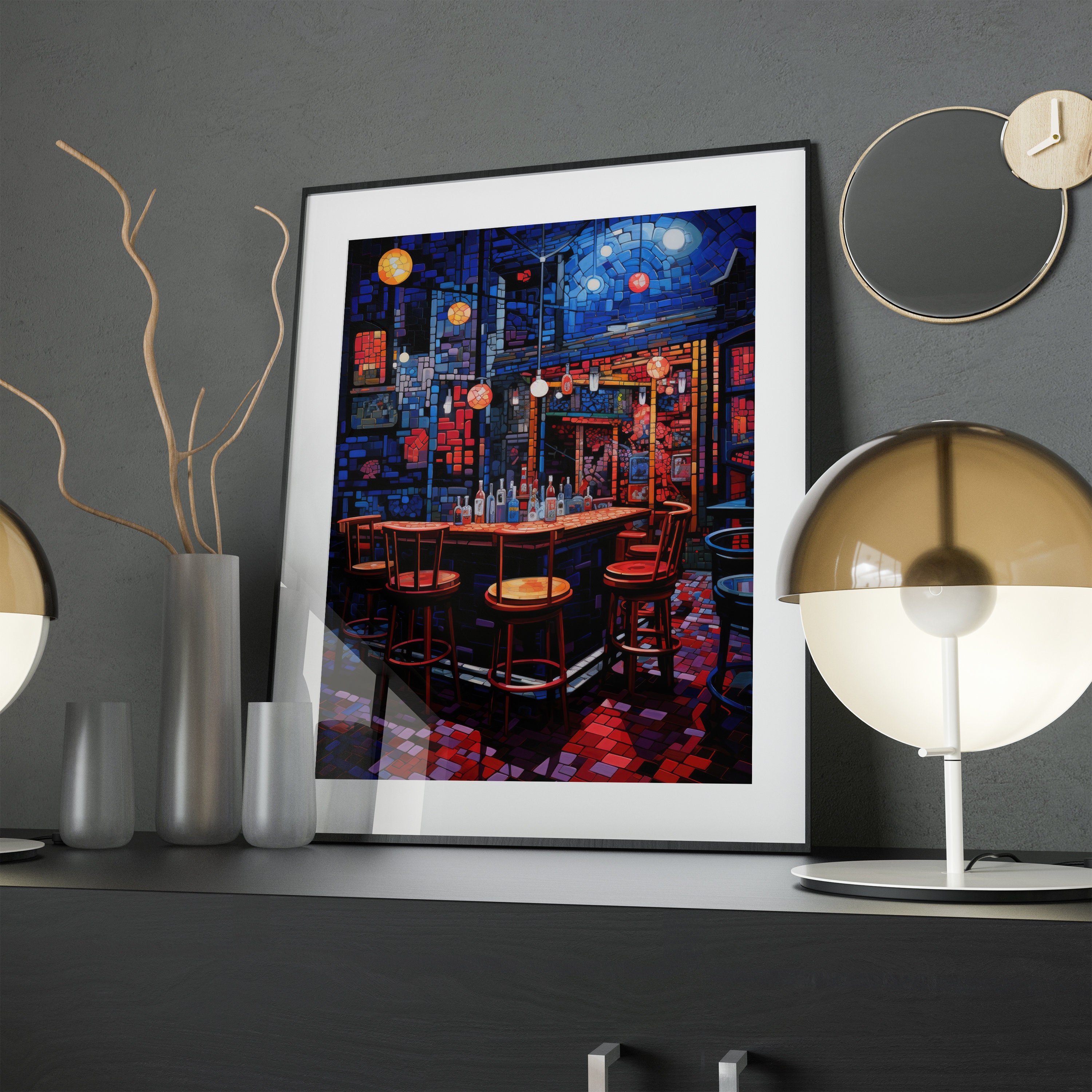 Vibrant Surreal Saloon Scene Printable Wall Art, Digital Download ...