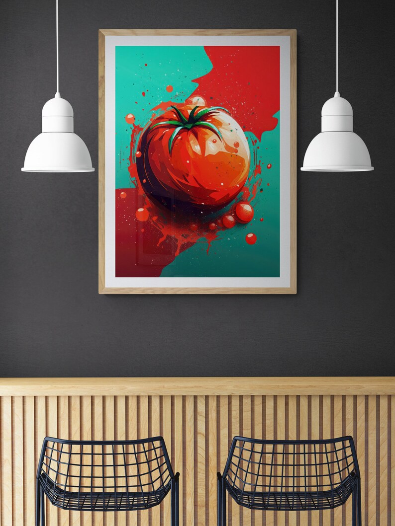 Tomato Pop Art Print, Printable Wall Art, Food Wall Art, Retro Pop Art ...