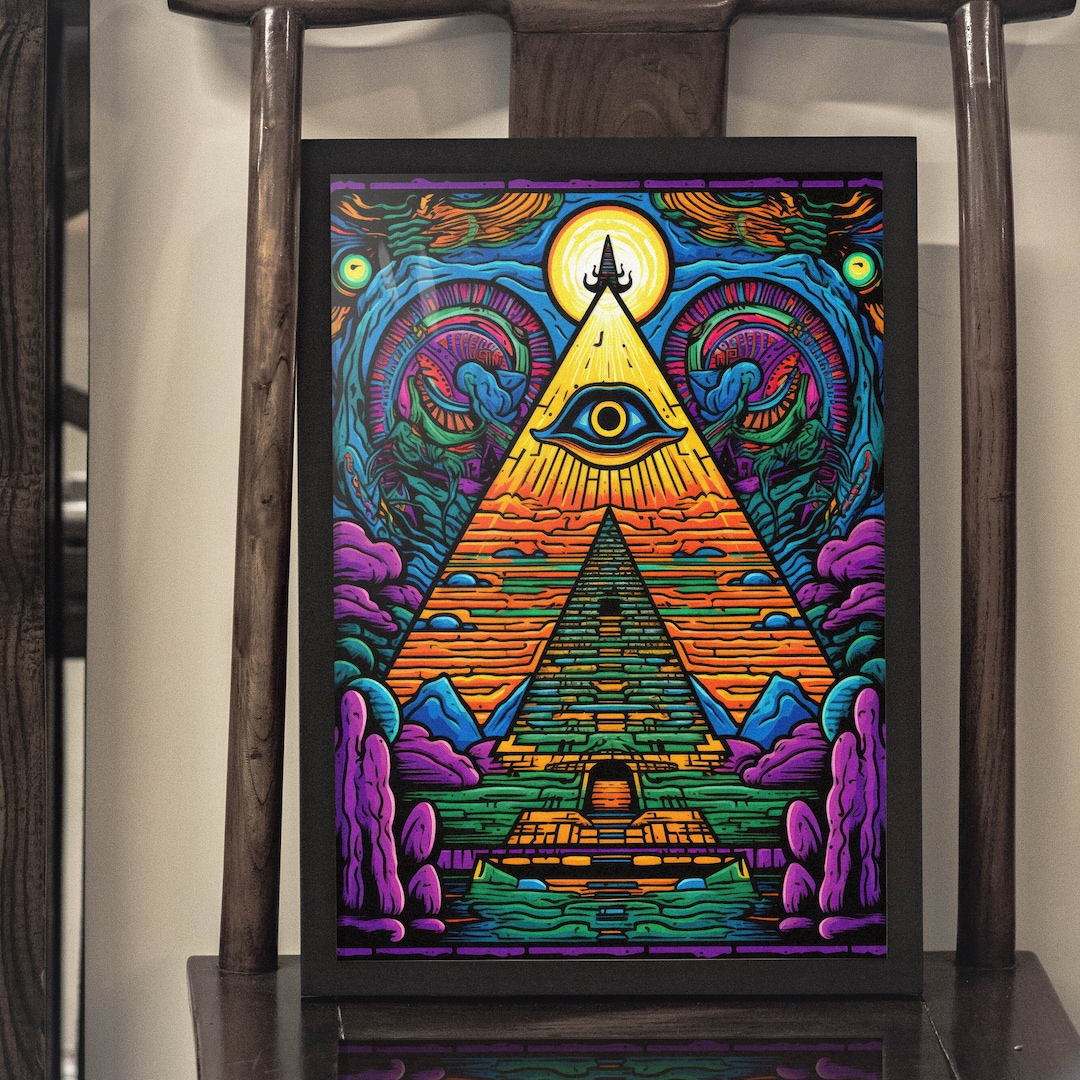 Trippy Illuminati Pyramid Wall Art, Printable Wall Art, Instant ...