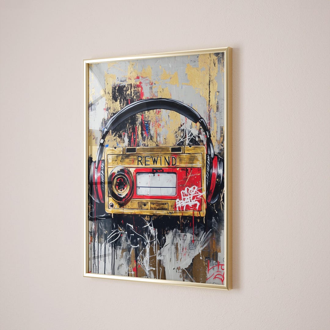 Retro Music Boombox Pop Art Print, Digital Download, Printable Wall Art ...