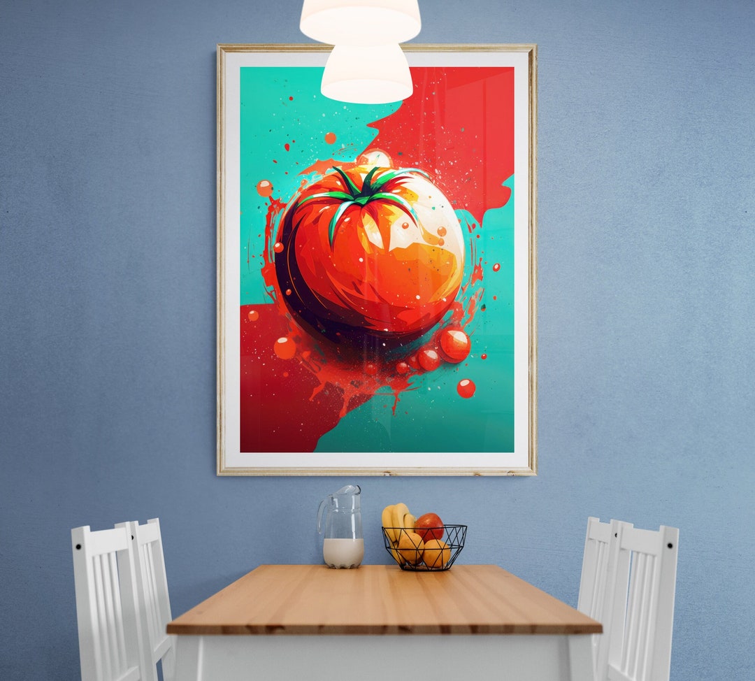 Tomato Pop Art Print Printable Wall Art Food Wall Art Retro - Etsy