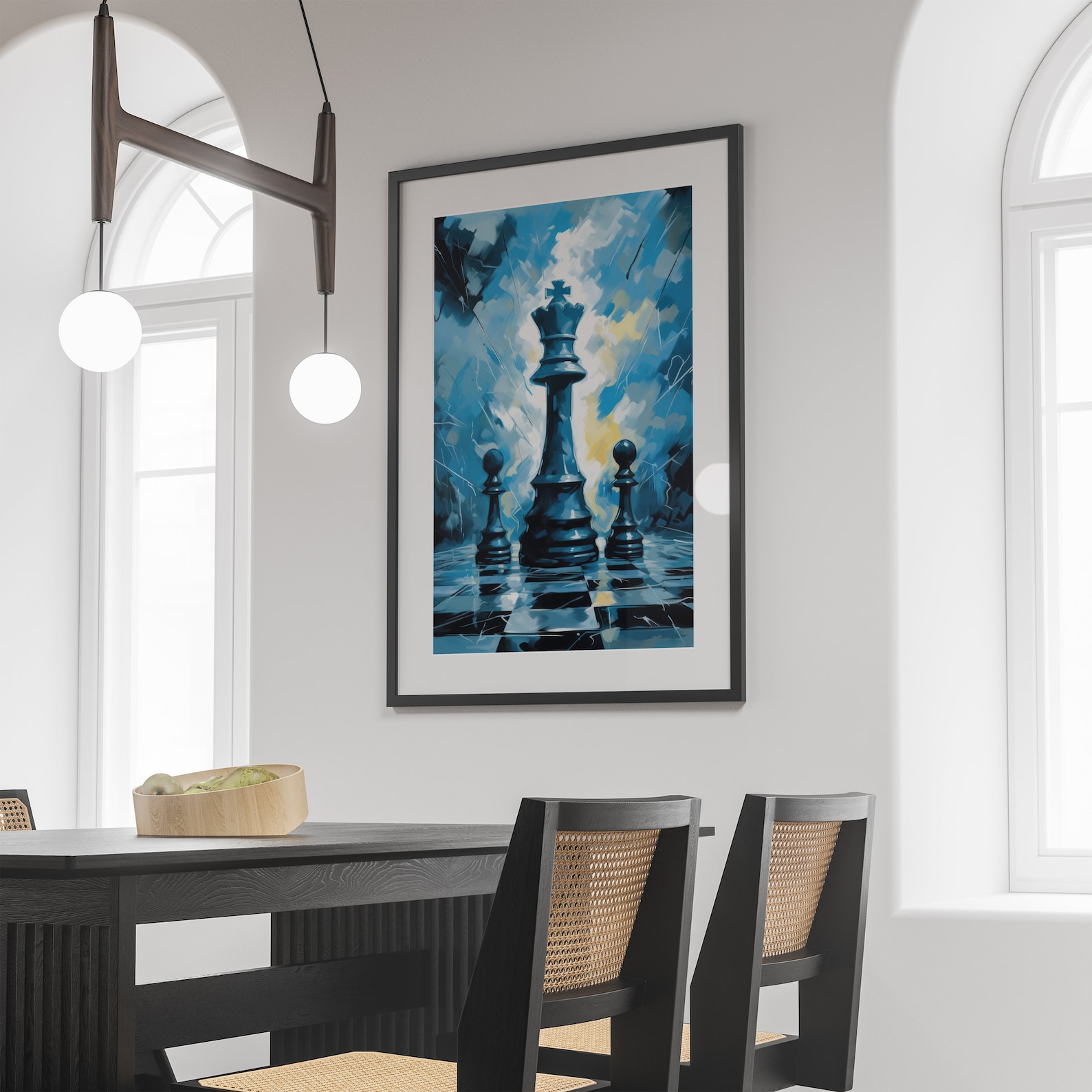 Abstract Blue Chess King Printable, Trendy Art Digital Download ...