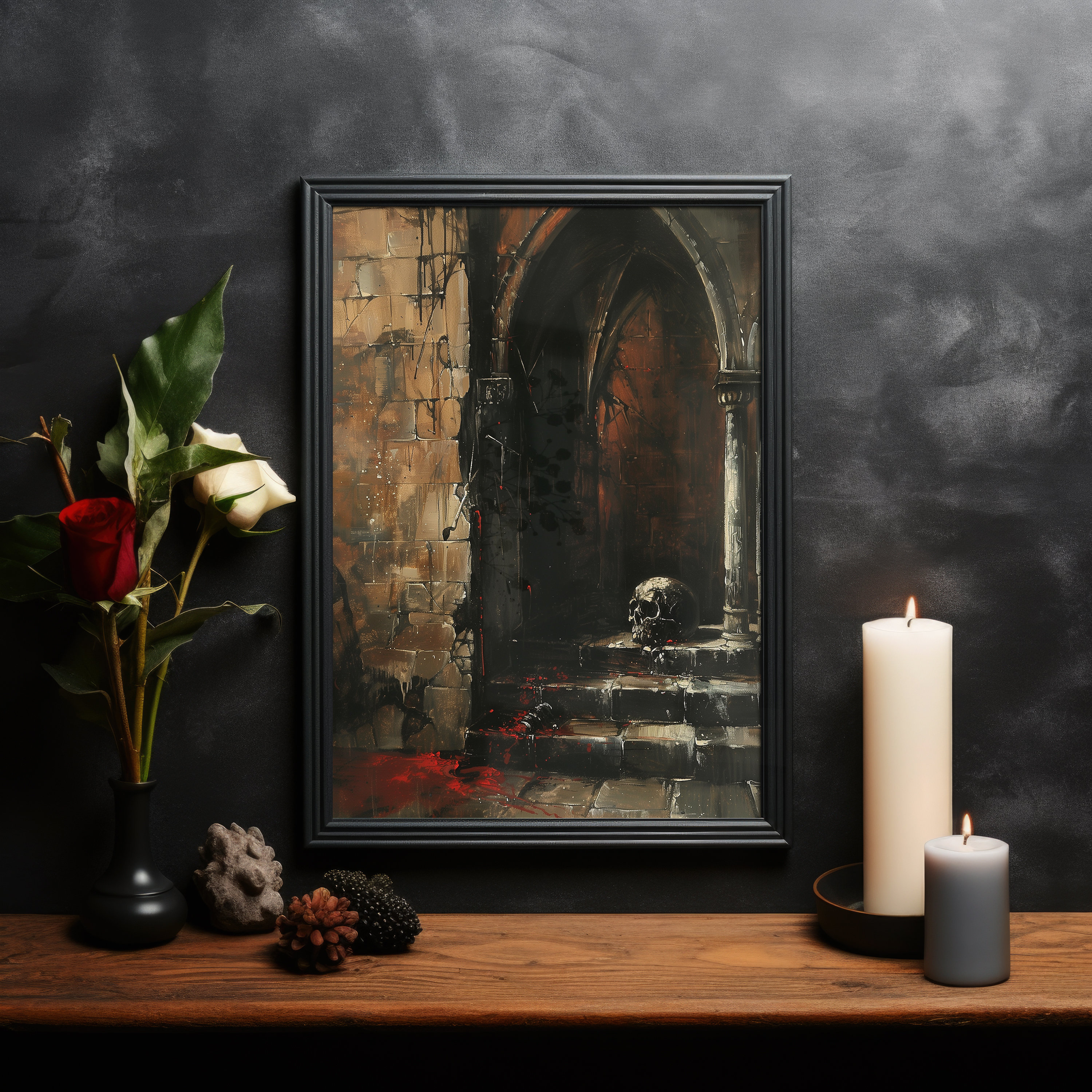 Macabre Dark Academia Painting, Printable Wall Art, Instant Download ...