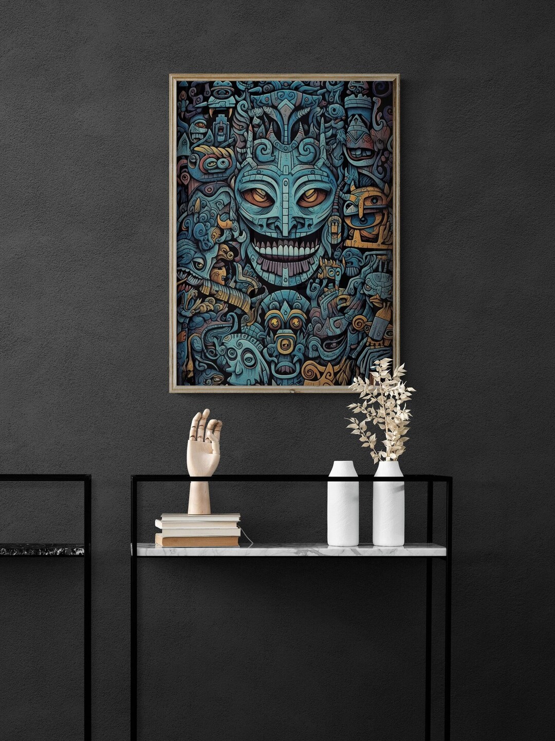 Aztec Folk Art Print, Instant Download, Trippy Room Decor for ...