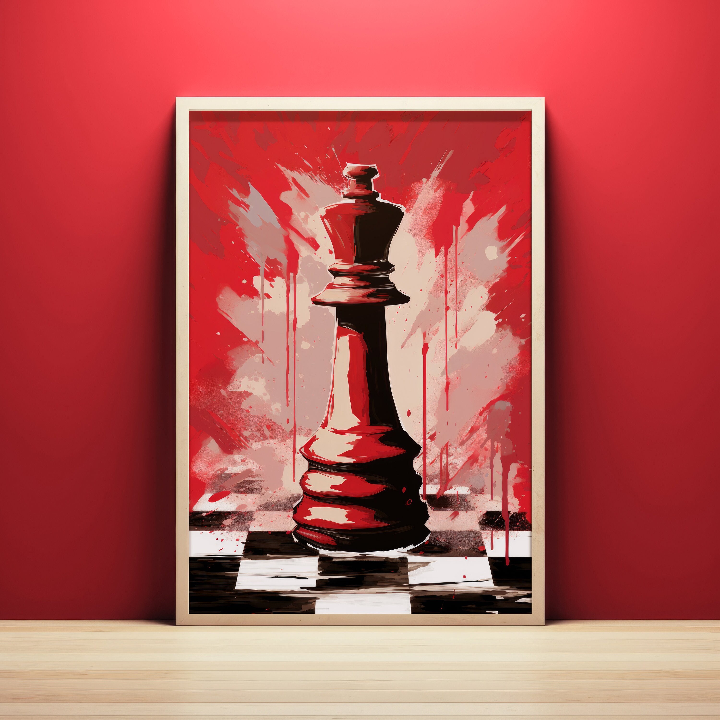 Abstract Chess Queen Pop Art Print, Digital Download, Printable Wall ...
