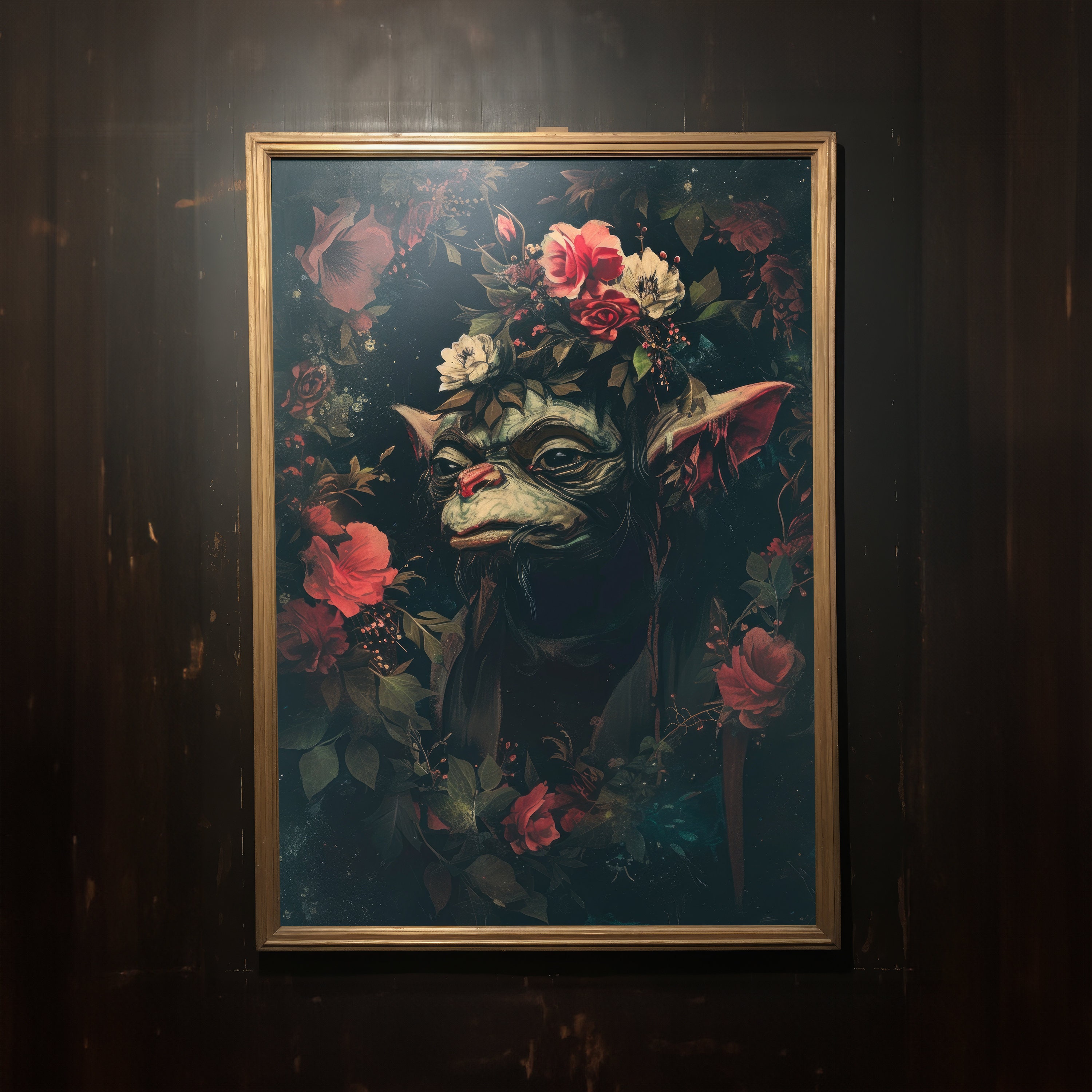 Preppy Goblin Portrait, Printable Wall Art Digital Download, Dark ...