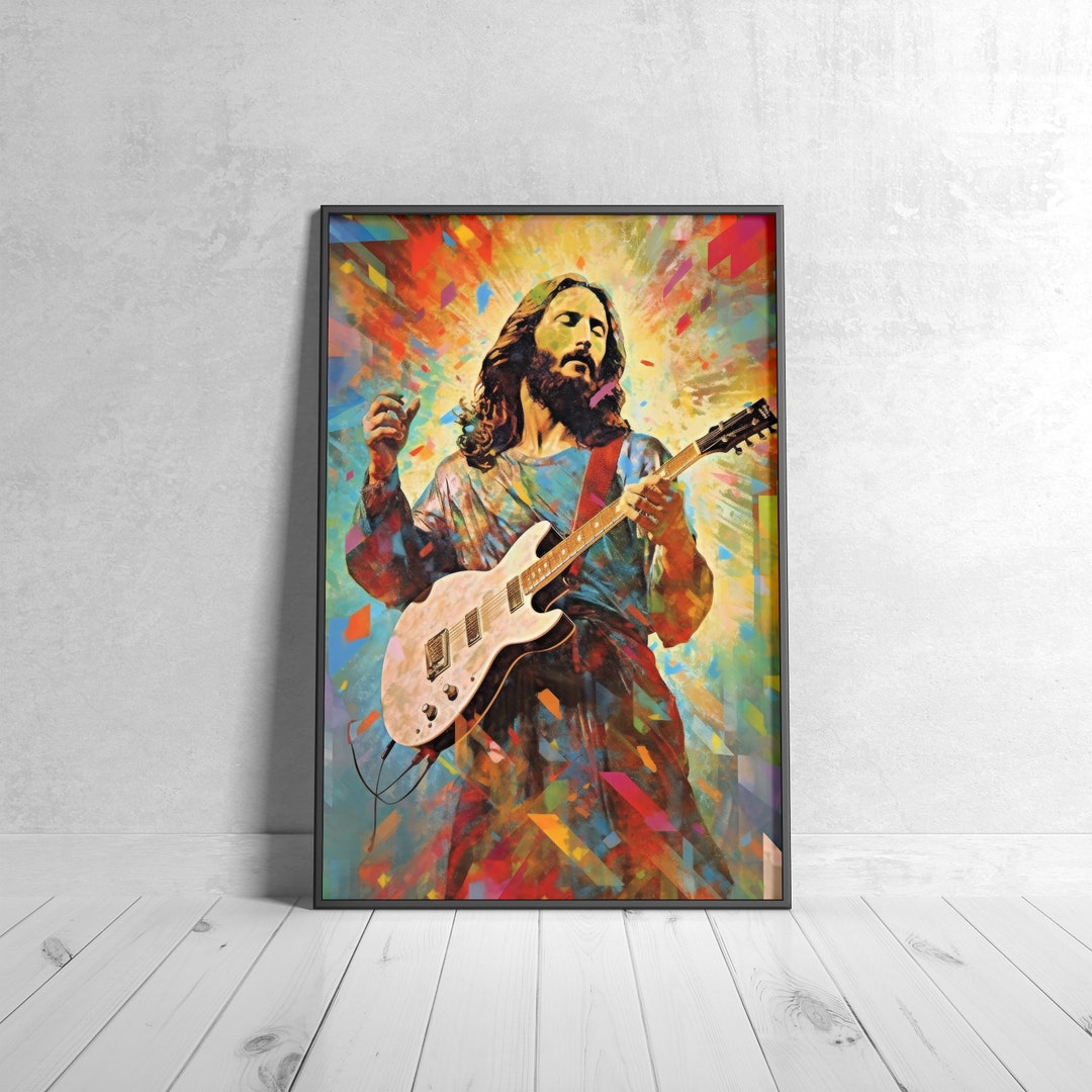 Rock Star Jesus Pop Art Poster Printable Wall Art Instant Download ...