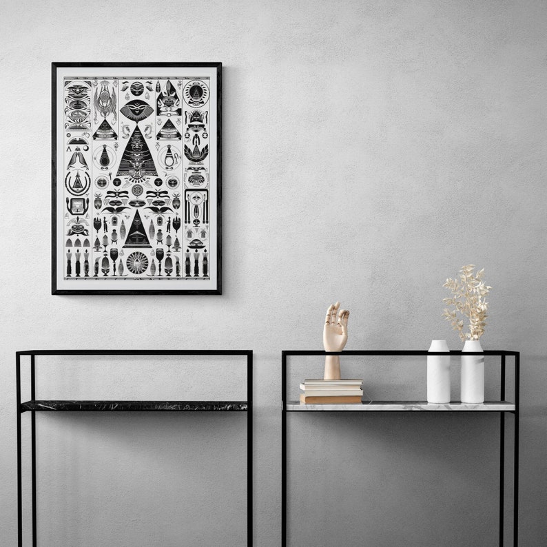 Egyptian Hieroglyphics Illustration Wall Art Poster Wall - Etsy