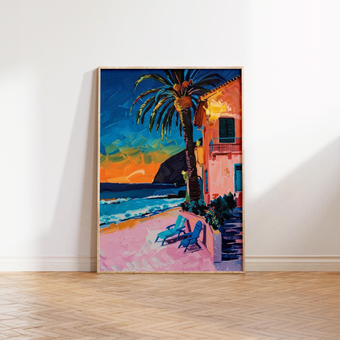 Tropical Gouache Painting, Printable Wall Art, Digital Download ...