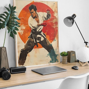 Retro Karate Poster Printable Wall Art Instant Download, Vintage ...