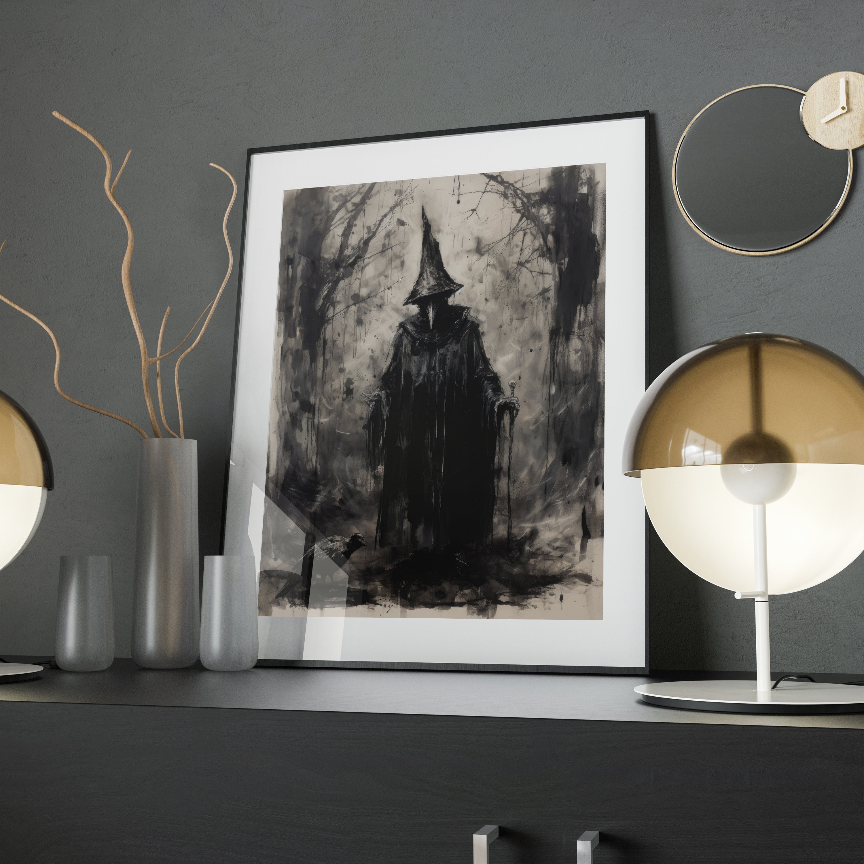 Dark Magician Painting, Printable Wall Art, Instant Download, Dark ...