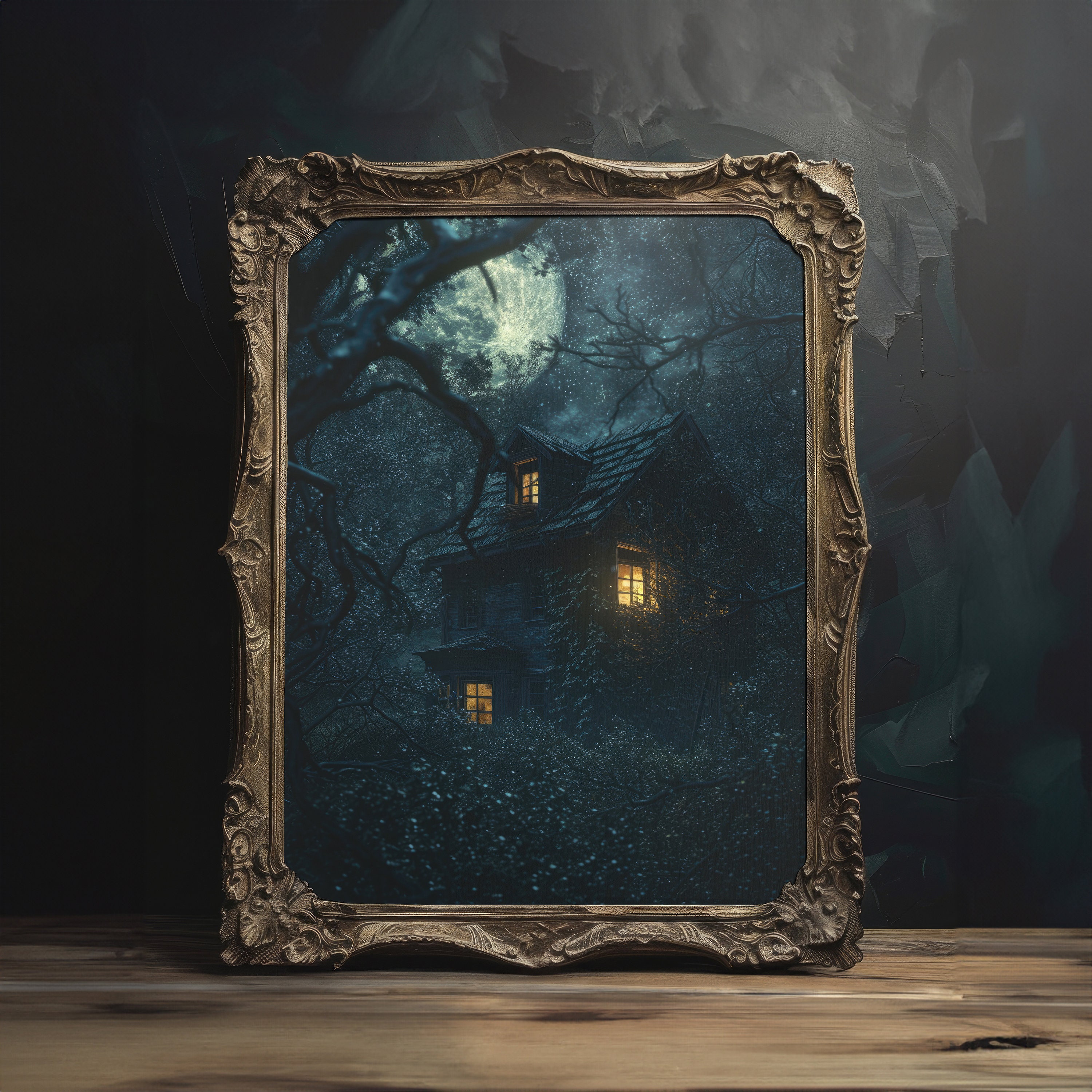 Witchy Cabin in the Woods Poster, Printable Wall Art, Instant Download ...