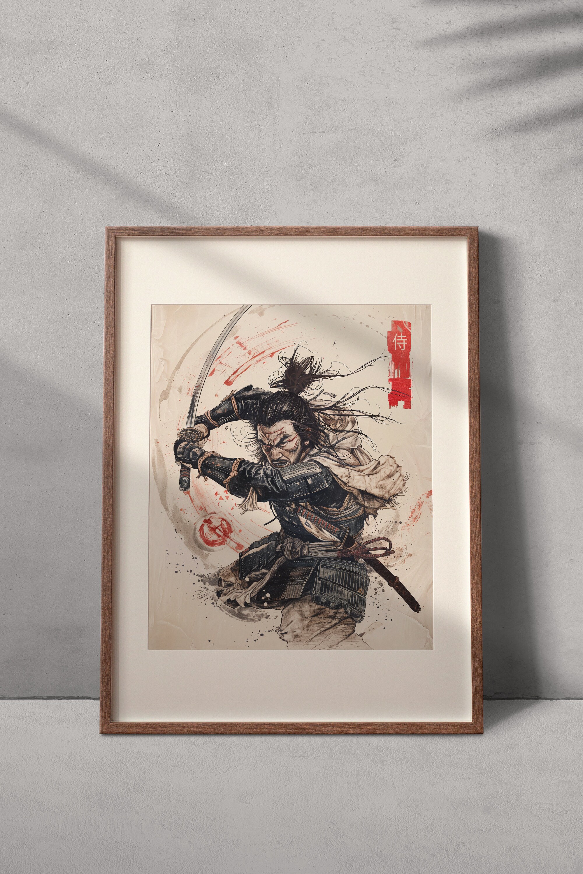 Moody Samurai Warrior Print, Digital Download, Printable Wall Art ...