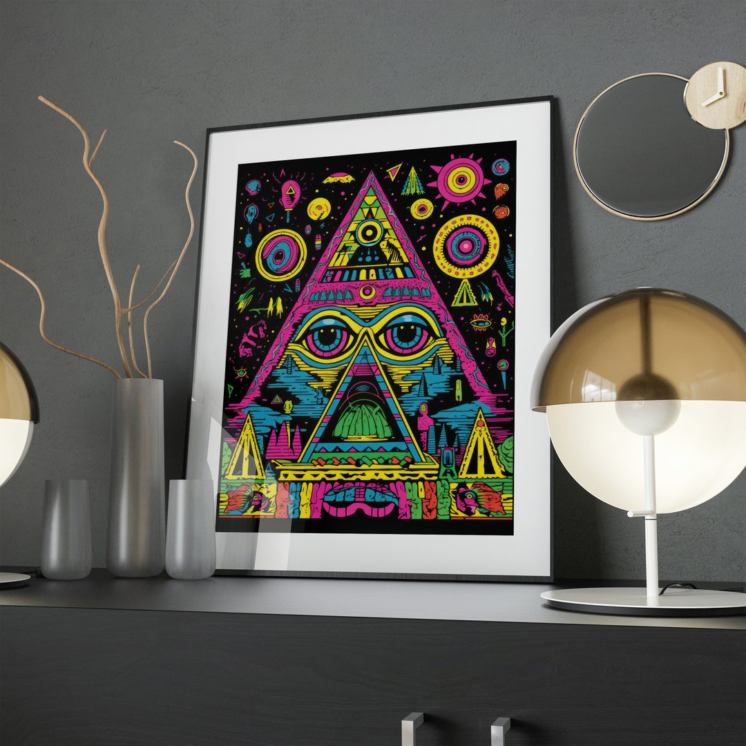 Trippy Ancient Egyptian Pyramid Wall Art, Printable Wall Art, Digital ...