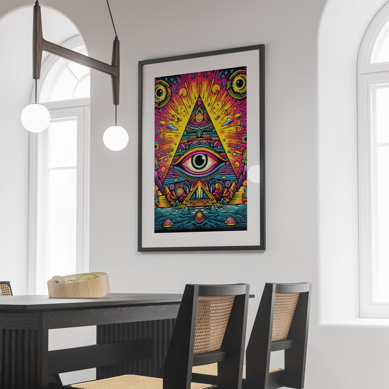 Psychedelic Eye of Providence Art Print Digital Download Printable Wall ...