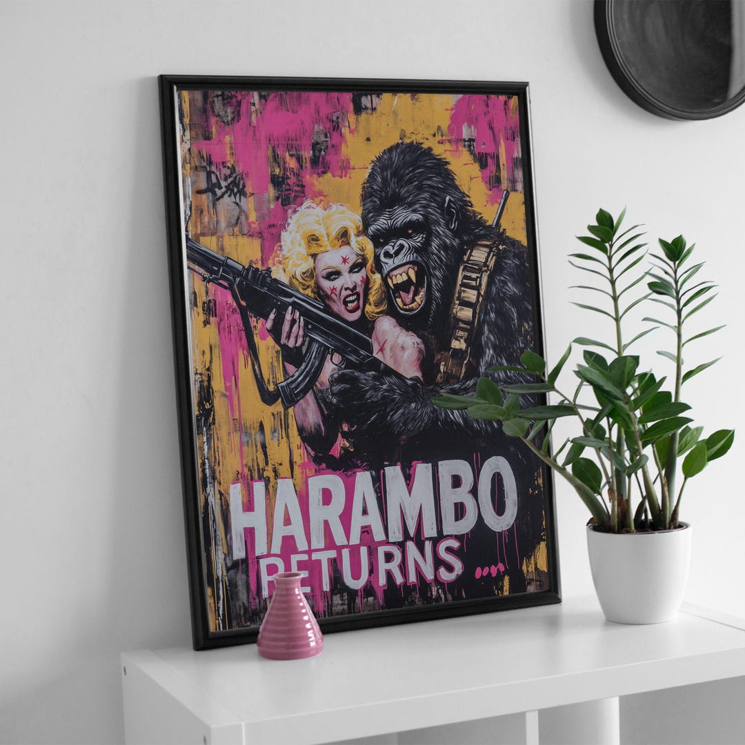 Funny Harambe Meme Print, Digital Download, Printable Wall Art, Pop ...