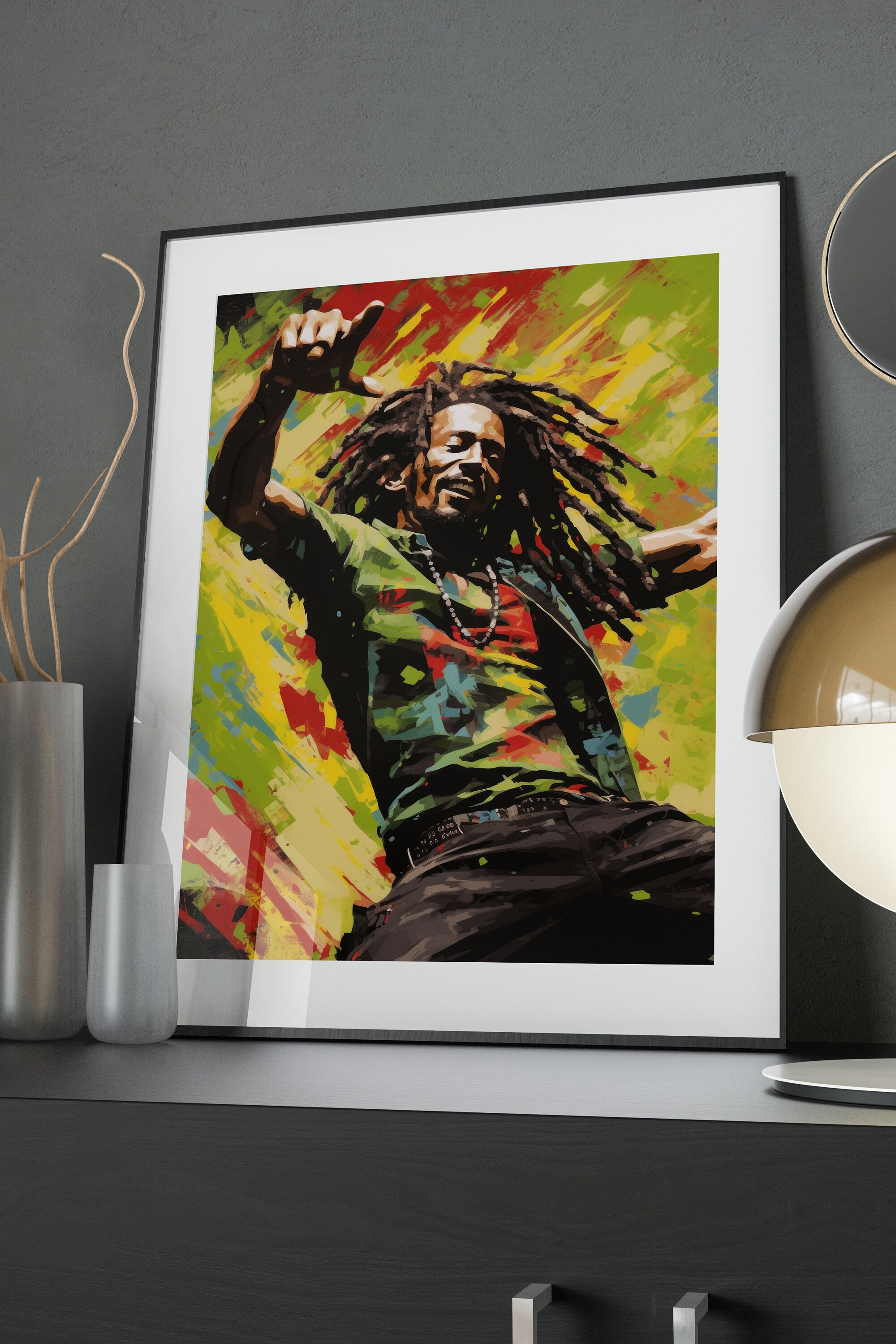 Vibrant Rastafari Pop Art Portrait Printable Wall Art, Colorful ...