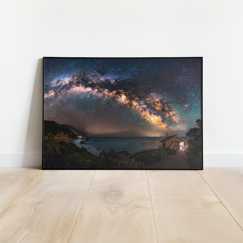 Celestial Milkyway Landscape Poster, Printable Wall Art, Instant ...