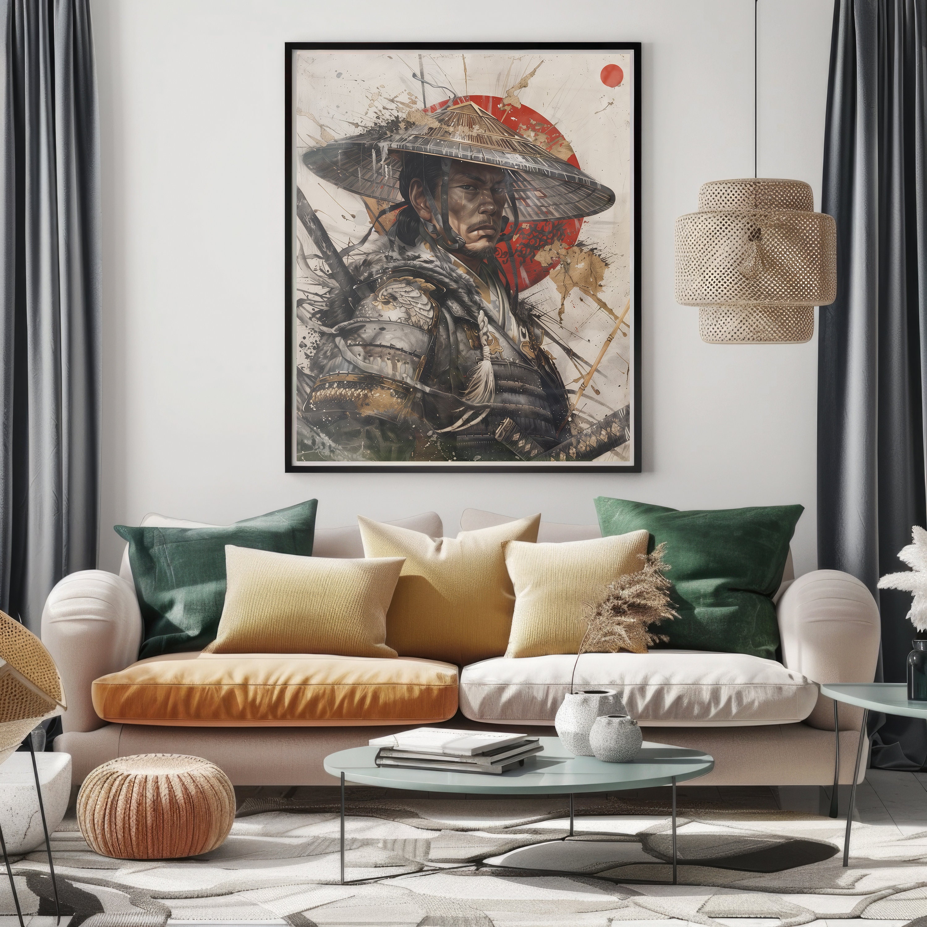 Modern Samurai Warrior Painting, Digital Download, Printable Wall Art ...