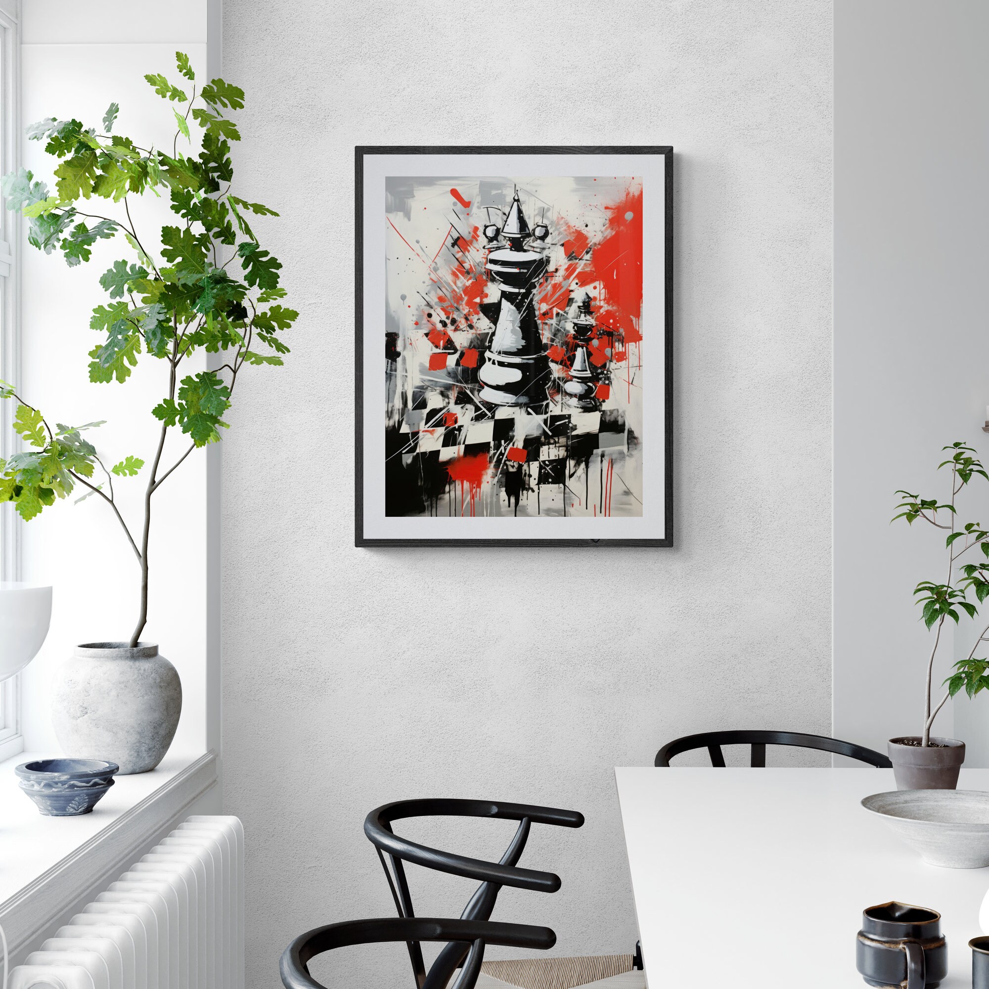 Maximalist Chess Pop Art Painting, Wall Art Printable, Trendy Art ...