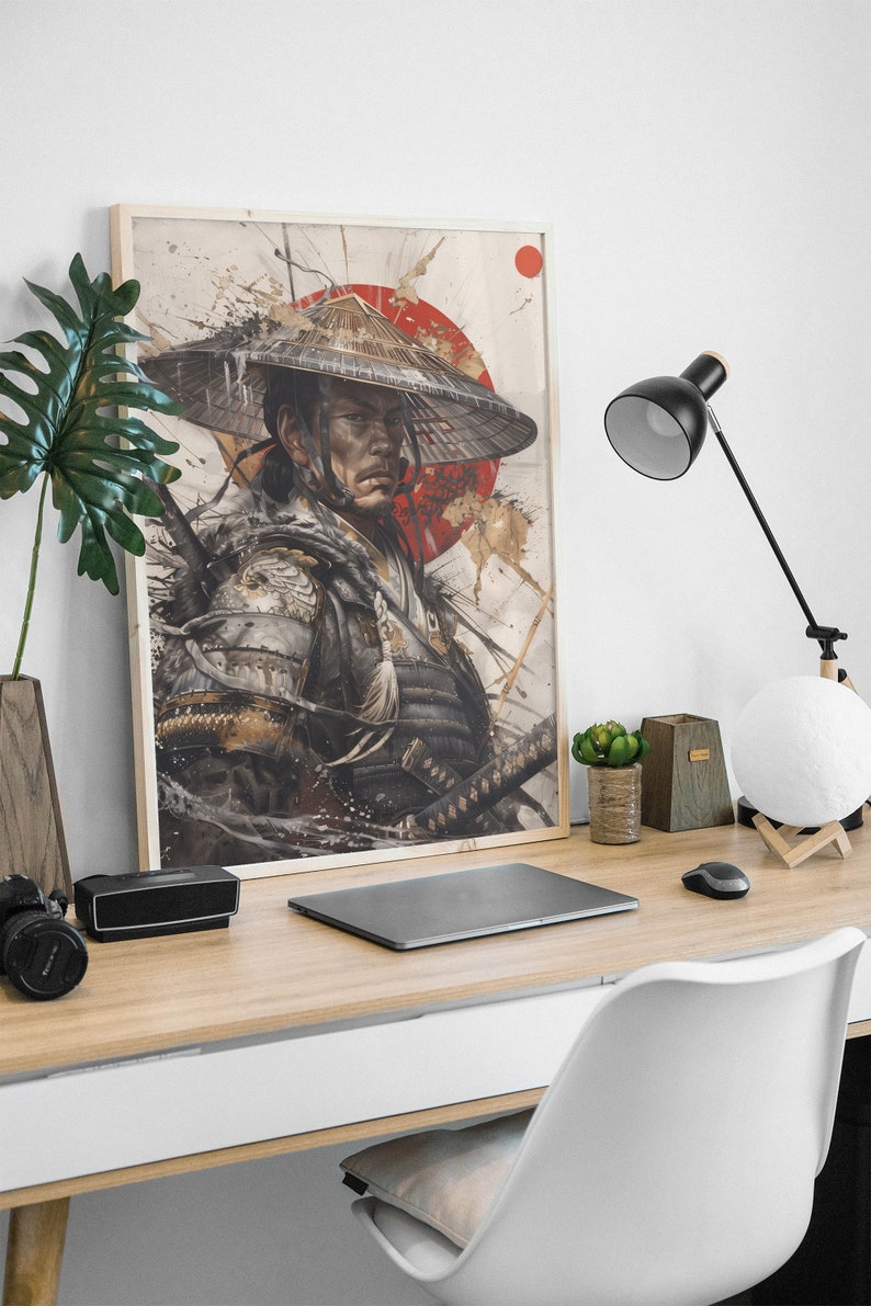 Modern Samurai Warrior Painting, Digital Download, Printable Wall Art ...