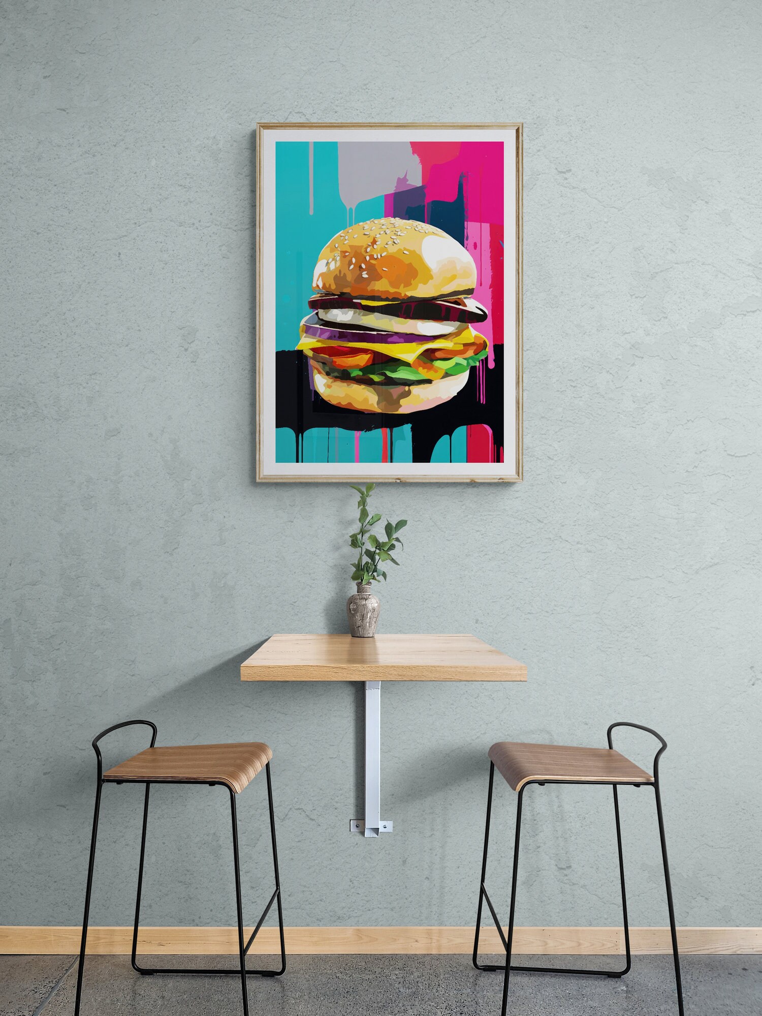 Burger Graffiti Wall Art, Printable Wall Art, Instant Download, Burger ...