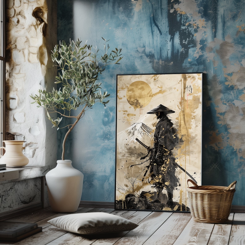 Unique Sumi-e Samurai Poster, Printable Wall Art, Digital Download ...